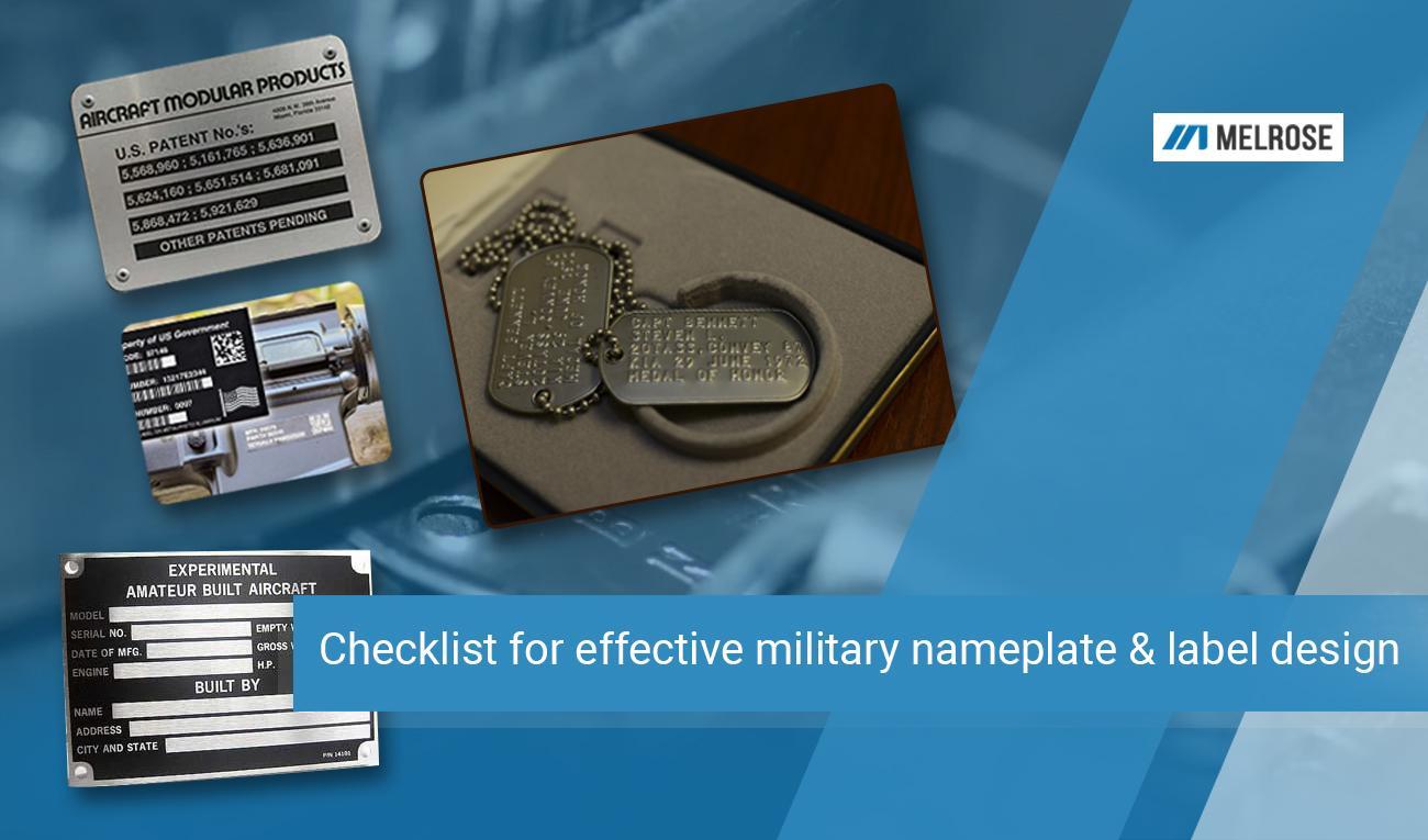 Checklist for effective military nameplate and label design - Melrose ...